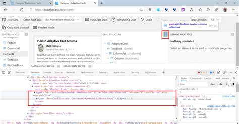 AdaptiveCards Designer Card Structure Screen Reader Does Not