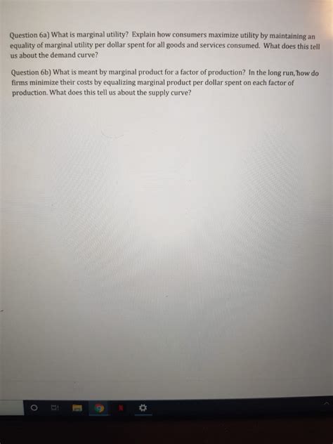 Solved Question A What Is Marginal Utility Explain How Chegg Com