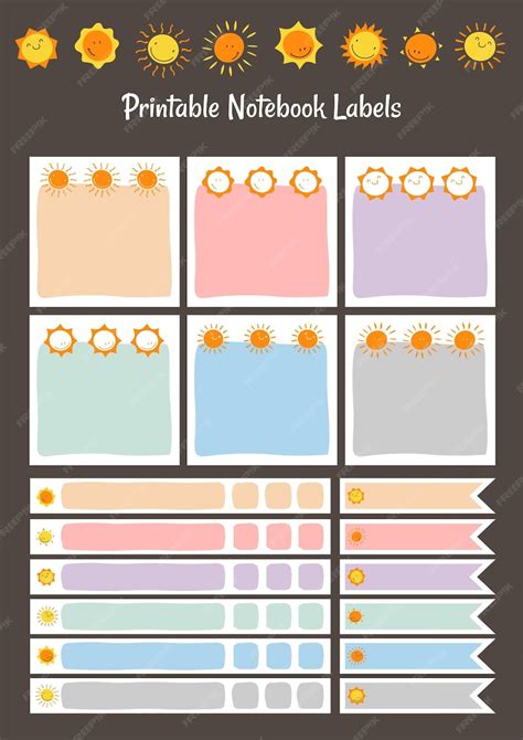 Premium Vector Printable Notebook Labels And Sticker