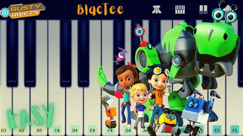 Rusty Rivets Theme Song EASY Piano Tutorial YouTube