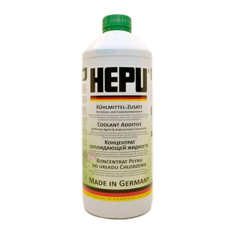 Зеленый антифриз G11 HEPU для системы охлаждения машины.
