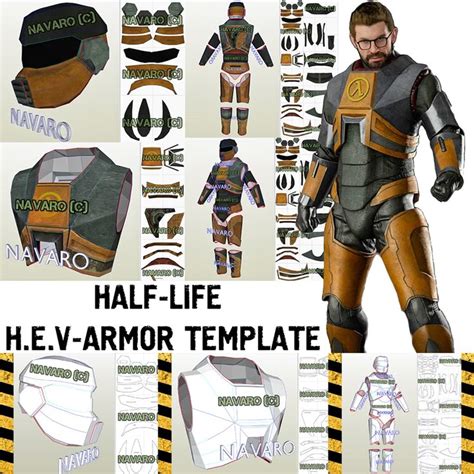 Half Life Suit Hev Full Armor Template Half Life Pepakura