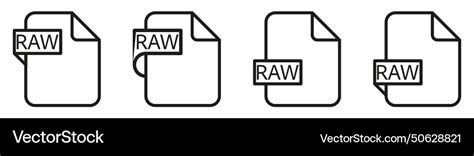 Raw File Format Document Type Colored Icon Vector Image
