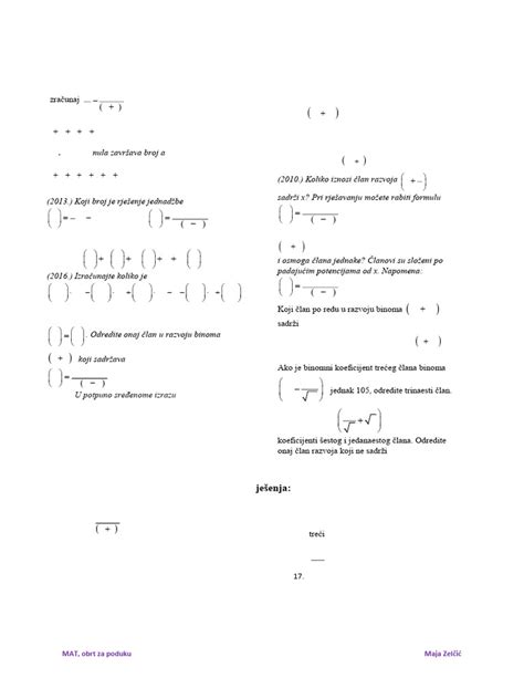 15 Binomni Teorem 2 Pdf