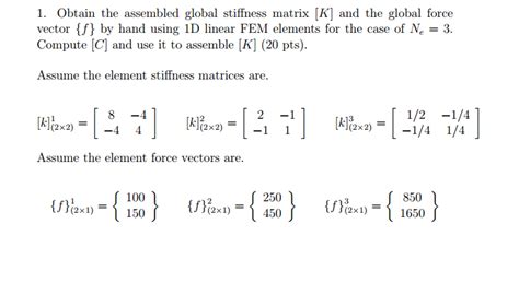 Obtain The Assembled Global Stiffness Matrix K And
