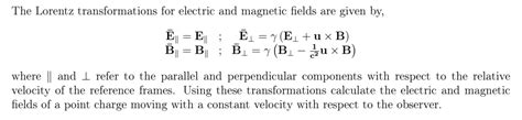 Solved The Lorentz Transformations For Electric And Magnetic