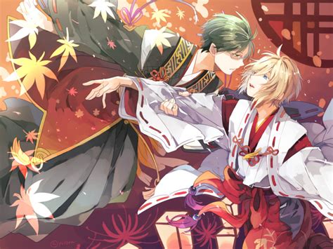Safebooru 2boys Arm Grab Blonde Hair Blue Eyes Blue Hair Ensemble
