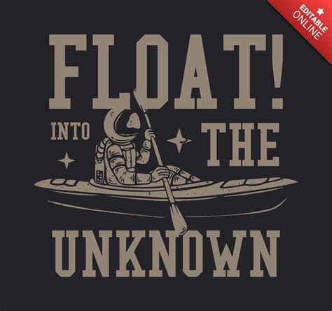 float into unknown with astronaut vintage t shirt design template