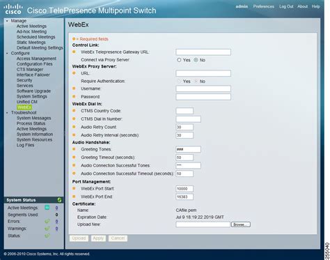 Cisco TelePresence WebEx OneTouch Configuration Guide For Cisco TelePresence Manager