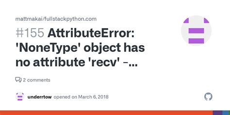 Attributeerror Nonetype Object Has No Attribute Recv Slack