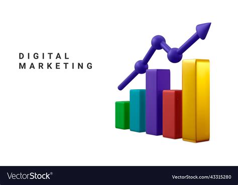 Data Analysis Concept Banner Growing Bars Graphic Vector Image