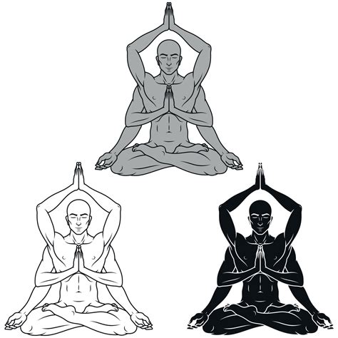 Design Of Man With Six Arms Doing Yoga 17006510 Vector Art At Vecteezy