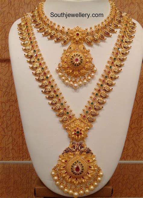 Mango Necklace And Long Haram Set Indian Jewellery Designs