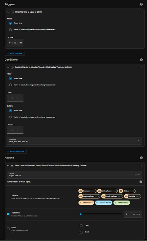 Automation Via The Ui How To Schedule The Triggers For Days Of Week And Time Configuration