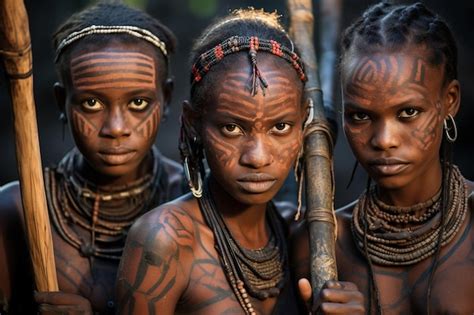 Premium Photo Girls From A African Tribe
