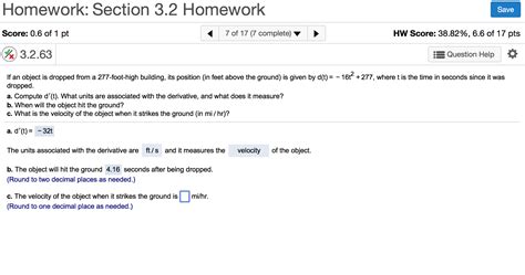 solved if an object is dropped from a 277 foot high