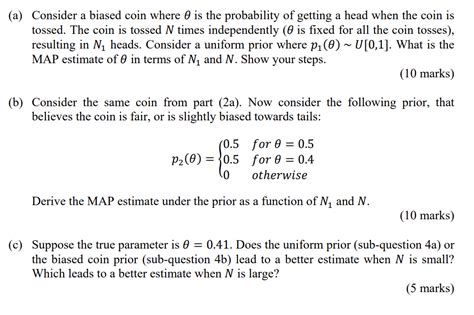 Solved A Consider A Biased Coin Where Is The Probability Chegg