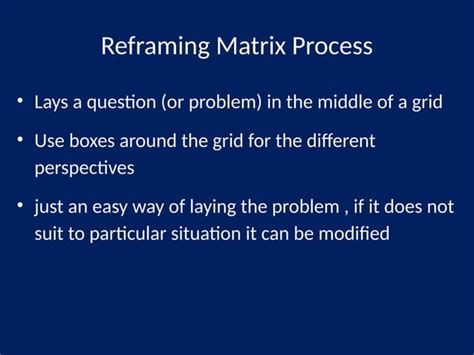 Reframing Matrix Generating Different Perspectives Ppt