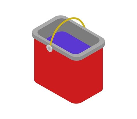 Premium Vector Mop Water Bucket Isometric