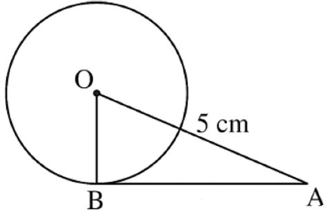 the length of a tangent from a point a at distance 5cm from the centre