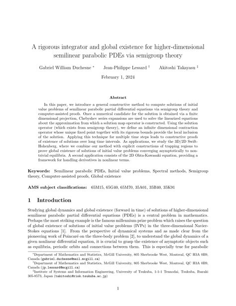 Pdf A Rigorous Integrator And Global Existence For Higher Dimensional Semilinear Parabolic