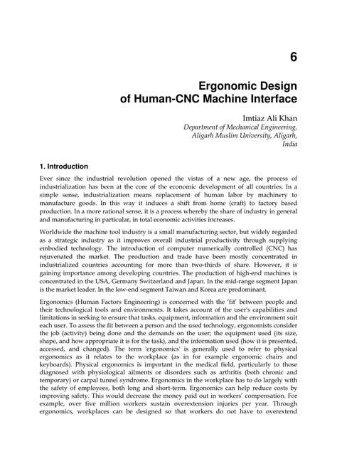 PDF Ergonomic Design Of Human CNC Machine Interface