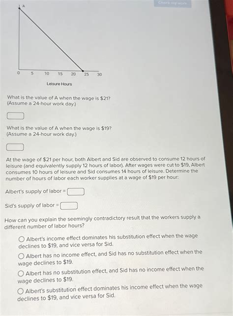 solved what is the value of a when the wage is 21 assume