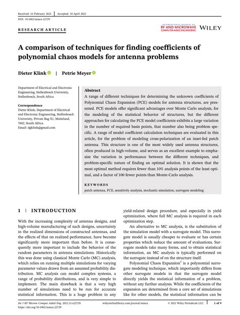 A Comparison Of Techniques For Finding Coefficients Of Polynomial Chaos Models For Antenna