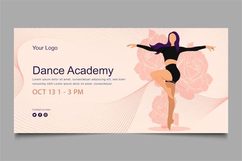 여성 댄스 배너 템플릿 디자인 프리미엄 벡터