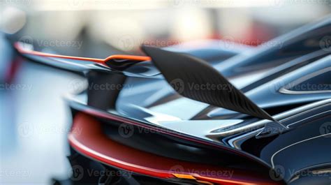 Closeup Of A Rear Spoiler Designed To Reduce Drag And Improve The