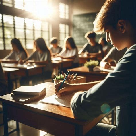 Student Sketching In Class Premium Ai Generated Image