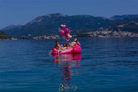 Cute Chick Milena Has Fun With Three Friends On A Pink Flamingo 15 Photos