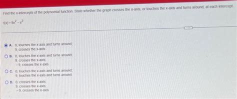 Solved Find The X Intercepts Of The Polynomal Function Chegg Com
