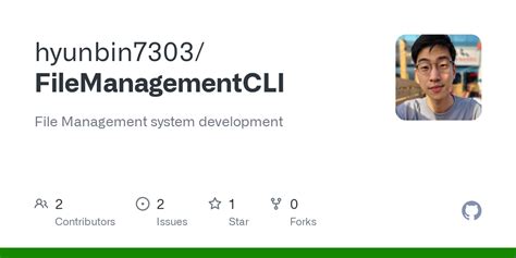 GitHub Hyunbin FileManagementCLI File Management System Development
