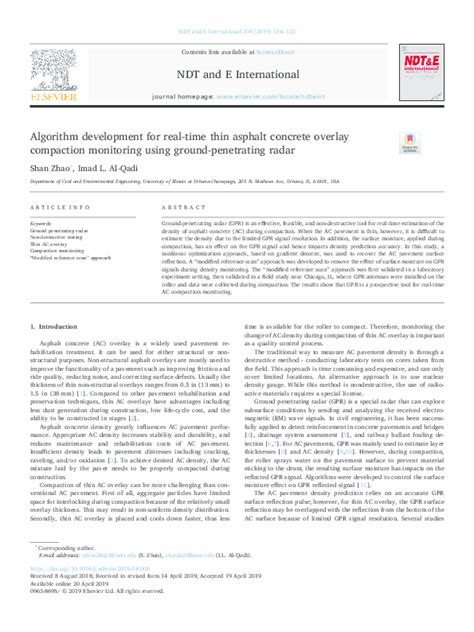 Pdf Algorithm Development For Real Time Thin Asphalt Concrete Overlay Compaction Monitoring