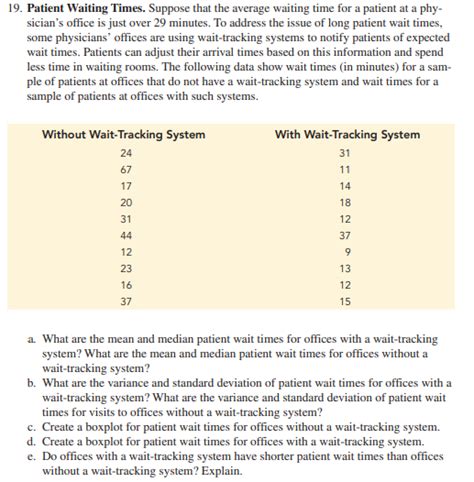 Solved 9 Patient Waiting Times Suppose That The Average