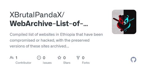 GitHub XBrutalPandaX WebArchive List Of Hacked Ethiopian Sites Compiled List Of Websites In