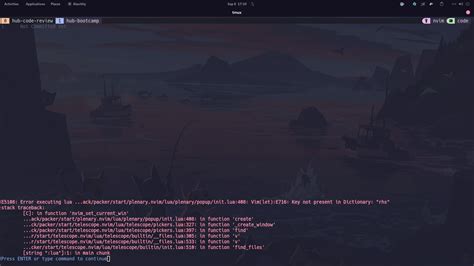 Random Key Not Present In Dictionary Rhs Error When Opening Telescope · Issue 2162 · Nvim