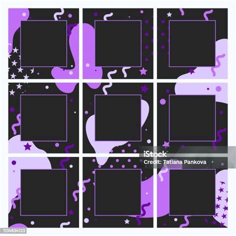 소셜 네트워크에 대 한 끝 없는 편집 가능한 템플릿 벡터 소셜 미디어에 대 한 사각형 배경을 디자인 합니다 0명에 대한 스톡 벡터 아트 및 기타 이미지 Istock