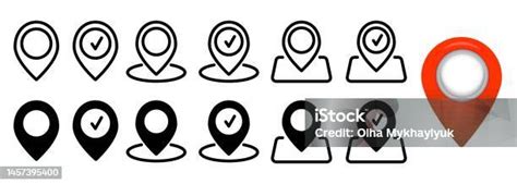 위치 벡터 아이콘입니다 편집 가능한 획 지리적 위치 지도 경로 거리 목적지 배달 도로 집 Gps지도 제작 이동 위치 글리프 및 선형 아이콘 Eps 10 0명에 대한 스톡