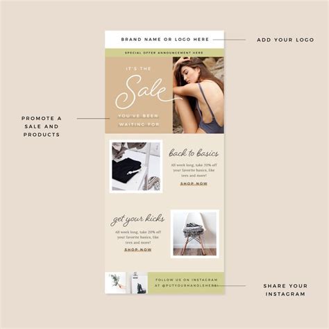 Bella Editable Mailchimp Email Template Lindsay Scholz Studio Brand Shopify Website