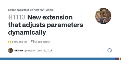 New Extension That Adjusts Parameters Dynamically · Oobabooga Text