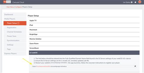 LG WebOS Player For Carousel Cloud Overview Carousel Cloud Support Center