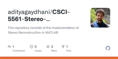 GitHub Adityagaydhani CSCI 5561 Stereo Reconstruction This Repository Consists Of The