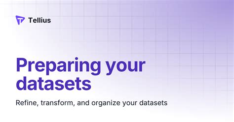 preparing your datasets tellius