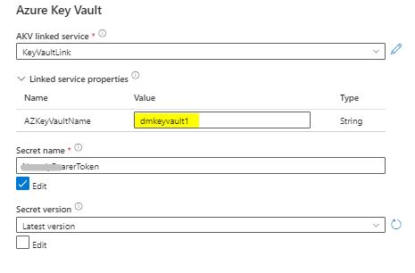 Azure Data Factory Error InvalidTemplate ErrorMessage The Template Function LinkedService