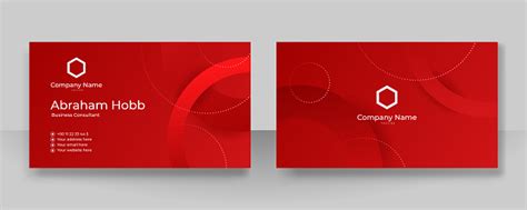 현대적인 세련된 레드 명함 벡터 디자인 창의적이고 깨끗한 명함 템플릿 기업 스타일의 고급 우아한 명함 배경 벡터 일러스트 레이 션 0명에 대한 스톡 벡터 아트 및 기타