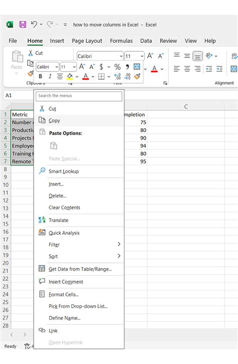 How To Move Columns In Excel For Clean Data Layouts