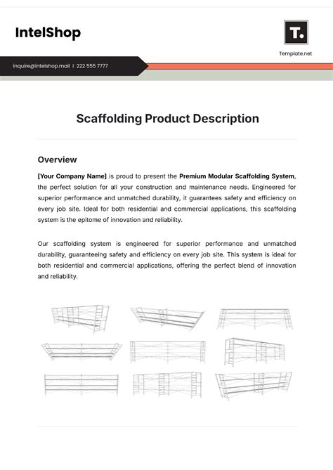 Free Scaffolding Product Description Template To Edit Online