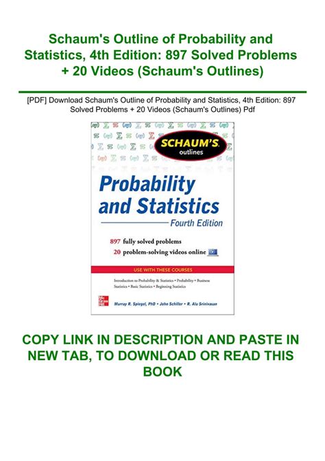 Pdf Download Schaumand039s Outline Of Probability And Statistics 4th